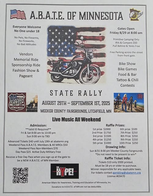 ABATE of MN State Motorcycle Rally - KLFD Radio - AM 1410 / FM 95.9